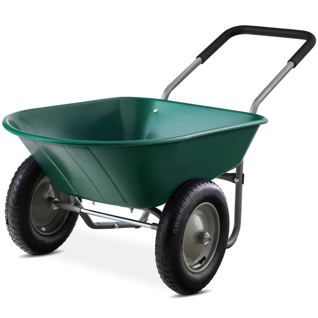 Best Choice Products Dual-wheel Home Wheelbarrow Yard Garden Cart For ...