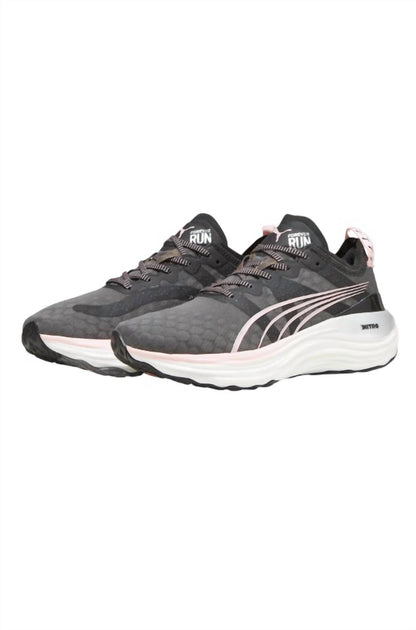 Puma Women's Forever Run Nitro Running Shoe In Black/koral Ice Silver ...