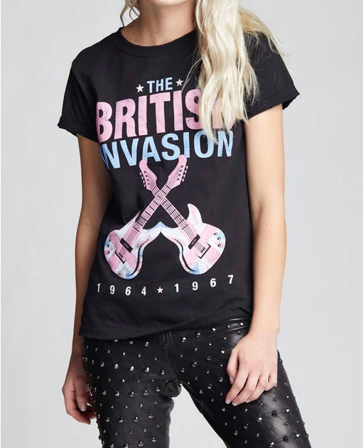 Recycled Karma British Invasion Band Tee In Vintage Black | ShopSimon