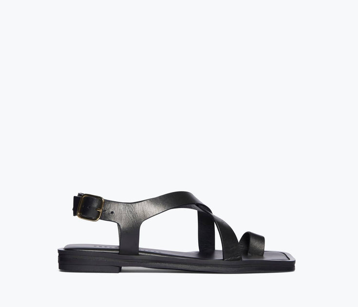FREDA SALVADOR Women's Paxton Sandals In Black Leather | ShopSimon
