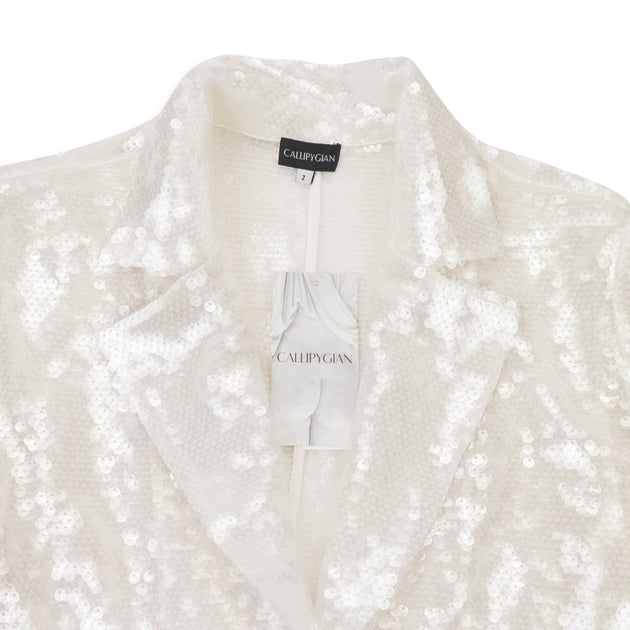 Callipygian Sequin Clear Blazer | ShopSimon