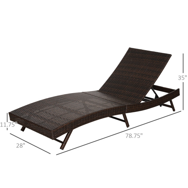 Simplie Fun Adjustable Patio Chaise Lounge With Cushion | ShopSimon