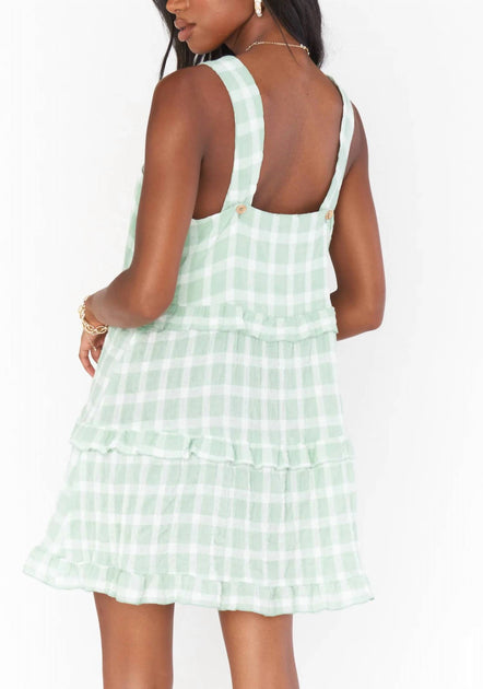 Show Me Your Mumu Napa Mini Dress In Green Plaid | ShopSimon