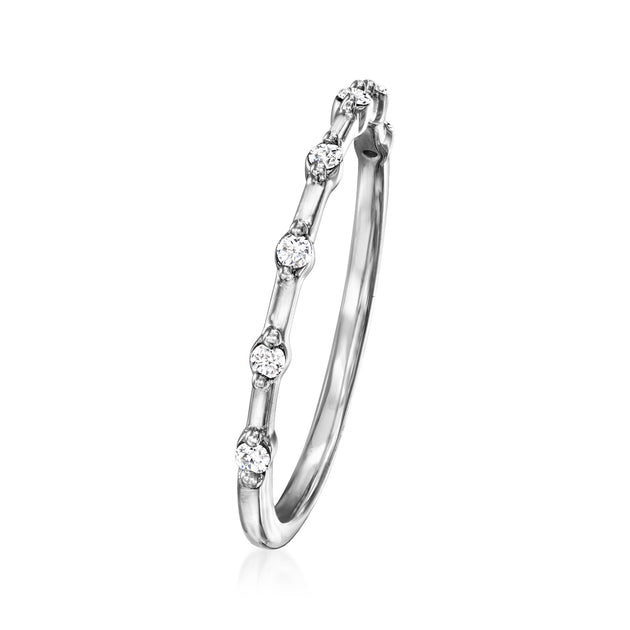 RS Pure By Ross-simons Diamond Station Ring In Sterling Silver | ShopSimon