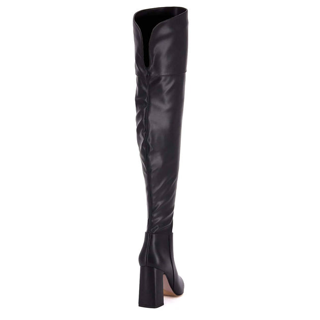 Andrea Women's Over The Knee Leatherette Boots In Black | ShopSimon