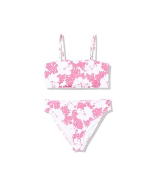 ROXY Big Girls Totally Iconic Swimsuit Set In Shocking Pink | ShopSimon