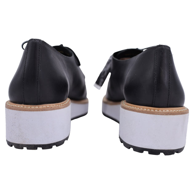 Loeffler Randall Callie Demi-wedge Oxfords In Black Leather | ShopSimon