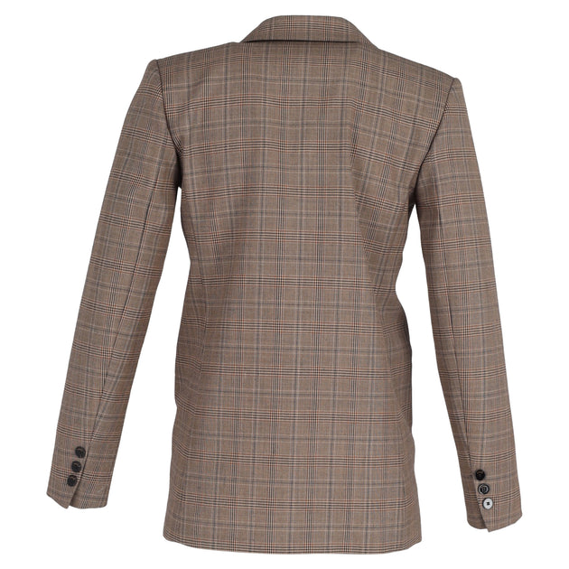 Sandro Paris Sandro Jada Plaid-Check Single-Breasted Blazer In Brown ...