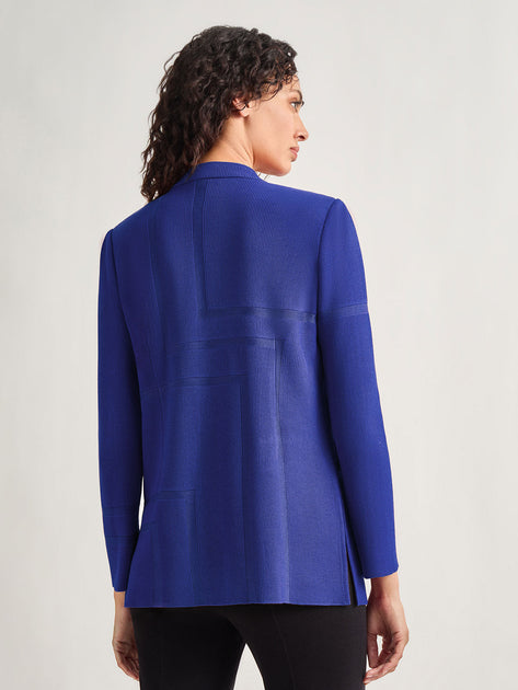 Misook Inverted Notch Collar Tailored Knit Jacket | ShopSimon