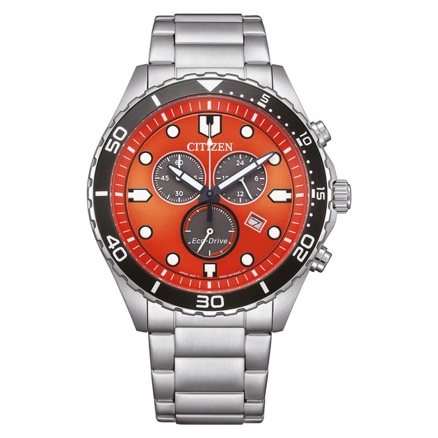 Citizen Men's Eco-drive Orange Dial Watch | ShopSimon