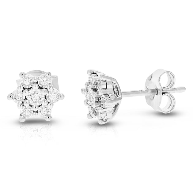 Vir Jewels 1/12 cttw Lab Grown Diamond Composite Earrings in Sterling ...