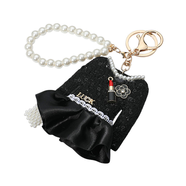 FASHNZFAB Pearl Handbag Luck Tweed Jacket Keychain / Bag Charm | ShopSimon
