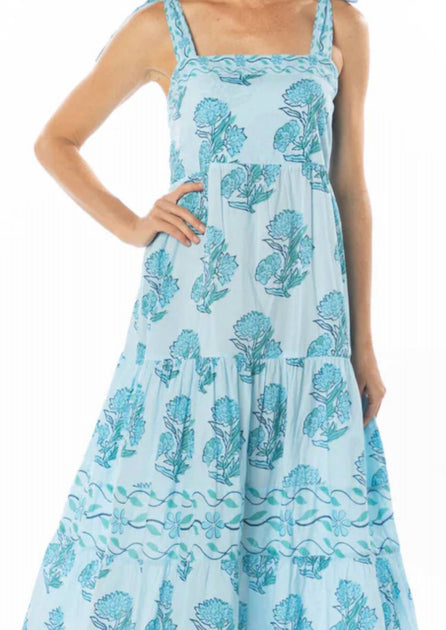 Bindu Magnolia Maxi Dress In Blue Lagoon | ShopSimon