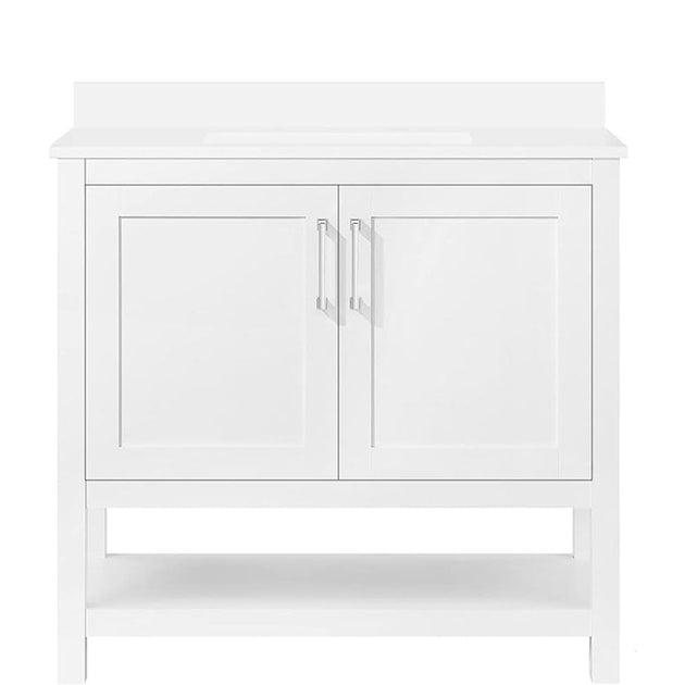 Hivvago Bathroom Vanity with Sink Multi-functional Cabinet - White ...