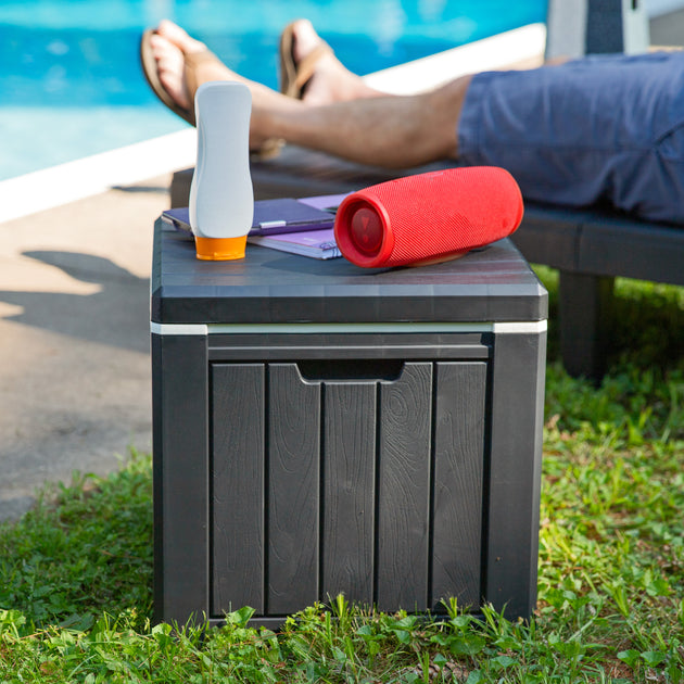 Sunnydaze 9-gallon Outdoor Cooler Box - Polypropylene Resin - Black ...