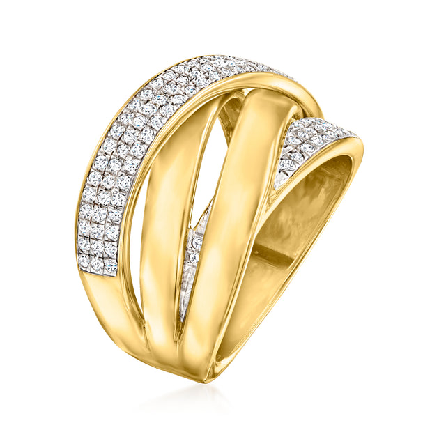 Ross-Simons Diamond Highway Ring In 18kt Gold Over Sterling | ShopSimon