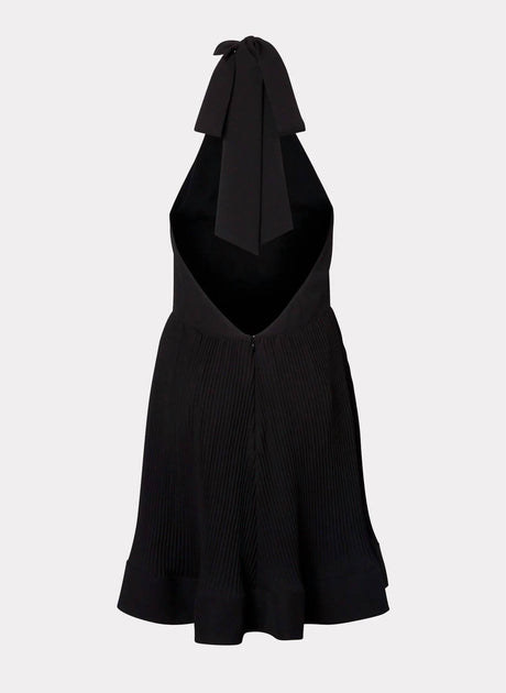 MILLY Libby Pleated Miini Dress In Black | ShopSimon