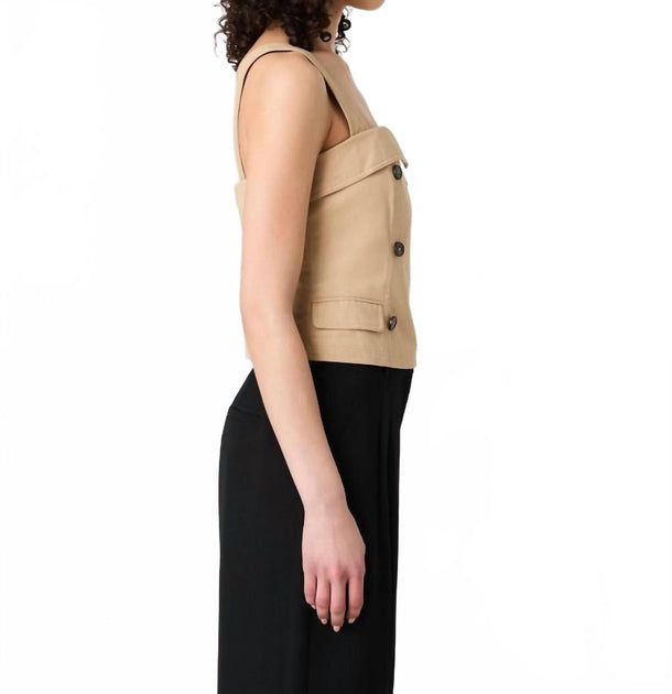 FRENCH CONNECTION Trench Top In Beige | ShopSimon