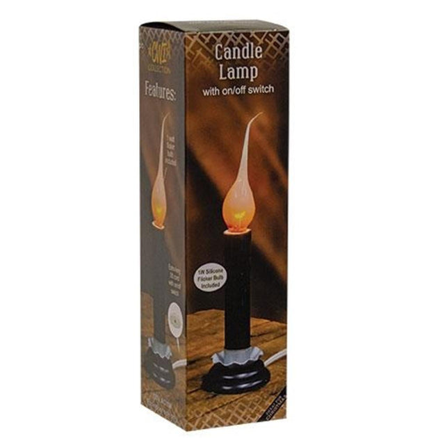 HomeGifo 5" Black Electric Flicker Candle Lamp | ShopSimon