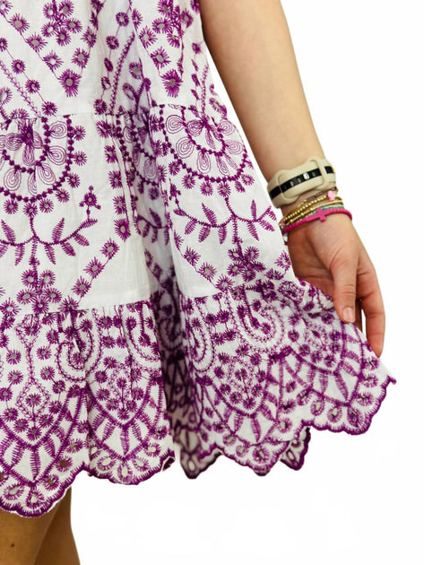 Hayden Girls Girl's Eleanor Embroidered Dress In Purple | ShopSimon