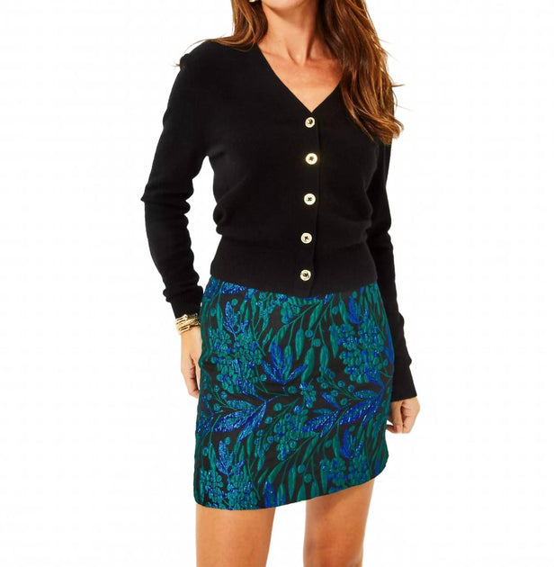 Lilly Pulitzer Redmond Mini Skirt In Deep Lagoon | ShopSimon