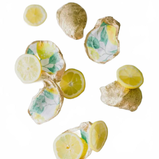 Amalfi by Rangoni Lemon Oyster Shell Jewelry Dish In Gold | ShopSimon