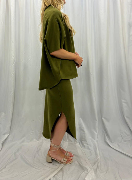 Carole Christian Midi Skirt In Green | ShopSimon