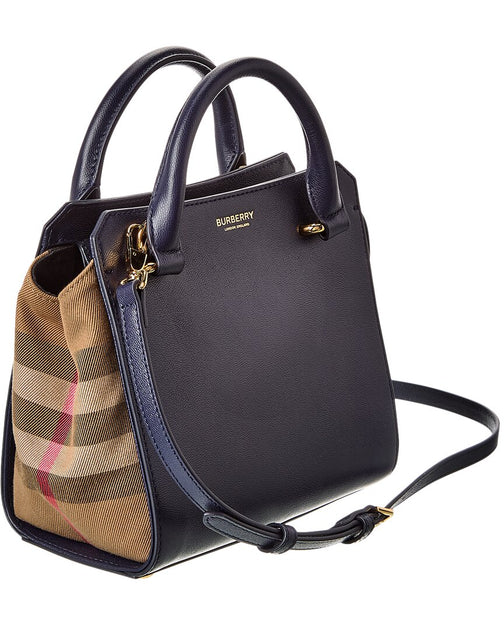 Burberry Banwell Check Canvas & Leather Satchel | ShopSimon