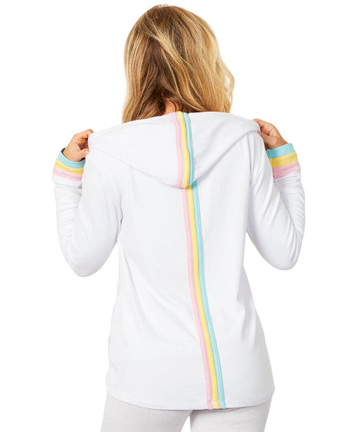 french kyss Multi Color Hoodie In White | ShopSimon
