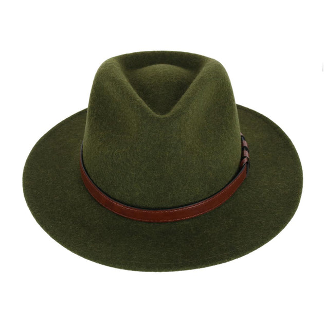 Kenny K Men's Australian Wool Fedora with Leather Hatband | ShopSimon