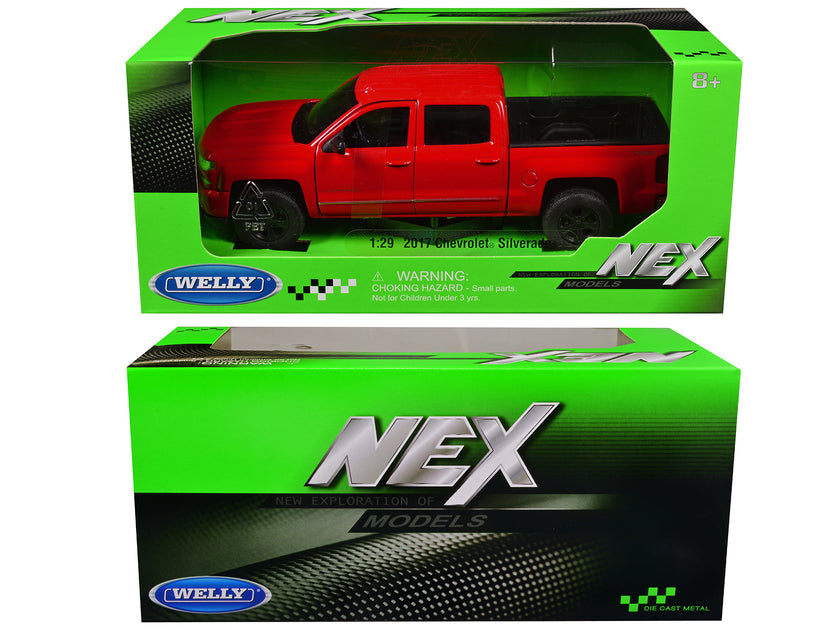 Welly 2017 Chevrolet Silverado Pickup Truck Red "nex Models" Series 1/ ...