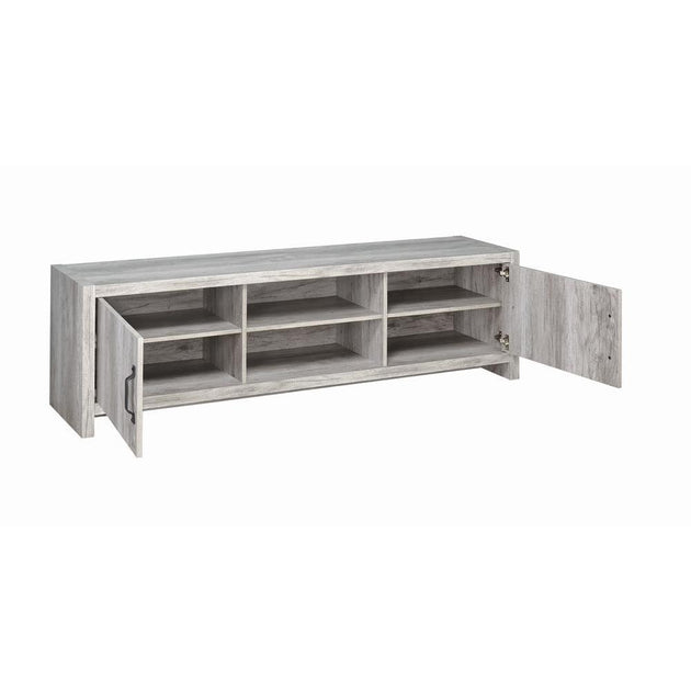 Coaster Co. of America Burke 2-door TV Console Grey Driftwood | ShopSimon
