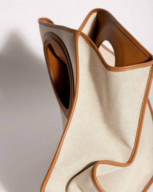 Hereu Roda L Canvas Tote Bag In Beige/ Tan | ShopSimon