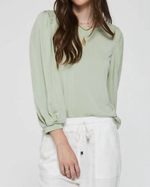 Another Love Jill Bell Top In Pistachio | ShopSimon