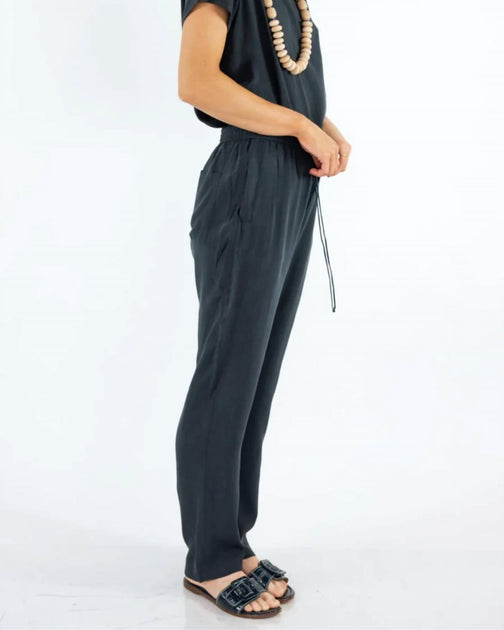 HUMANOID Harjo Silky Soft Pants In Graphite | ShopSimon