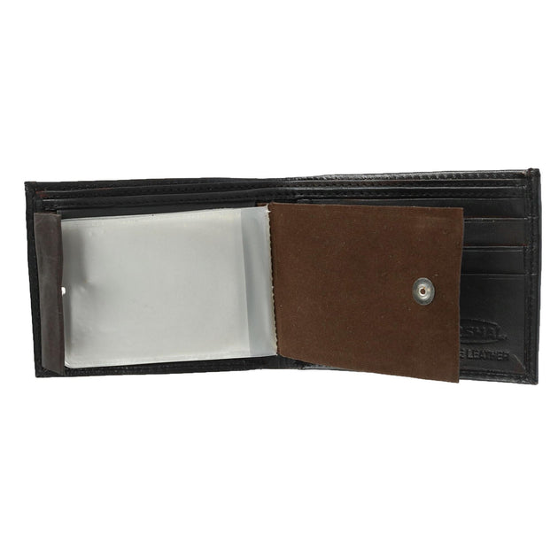 CTM Men's Leather Bifold Wallet with Snap Insert Cover | ShopSimon