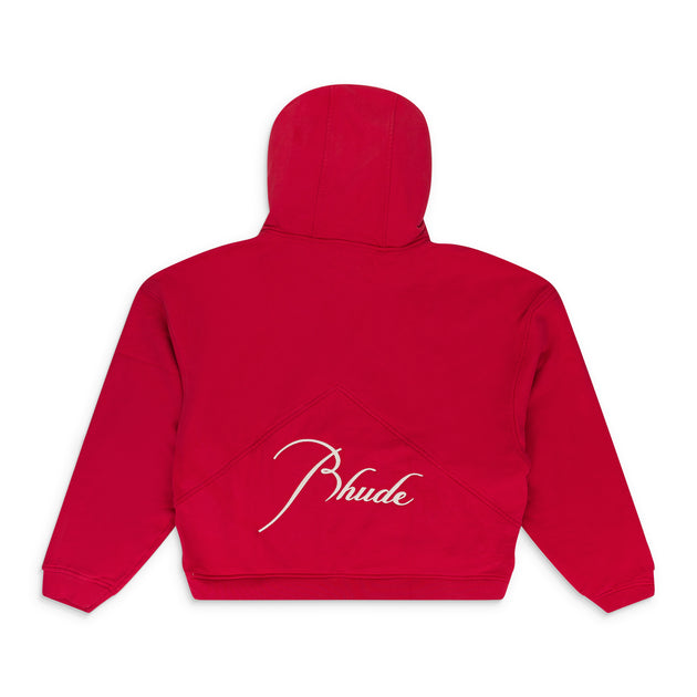 Rhude RED ZIP UP SWEATER | ShopSimon