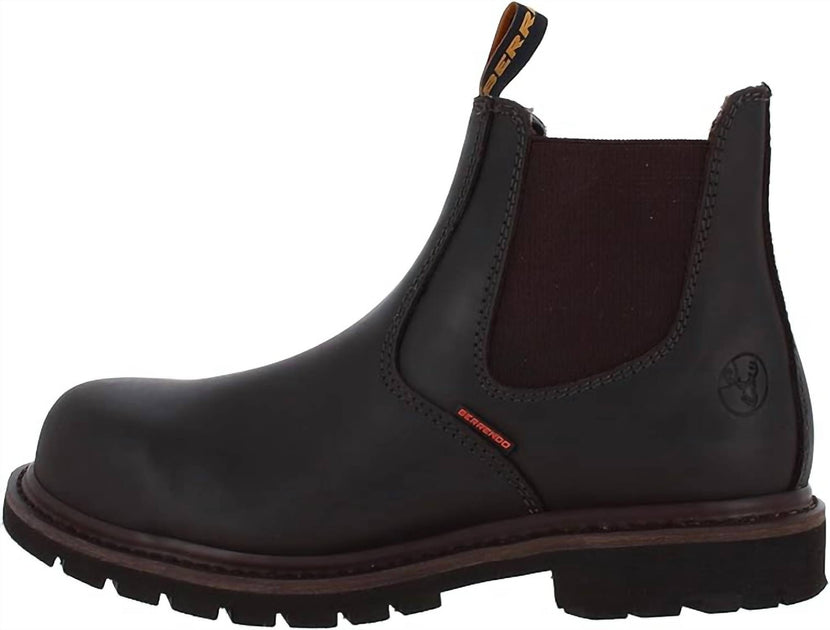 Berrendo Steel Toe Work Boots In Brown | ShopSimon