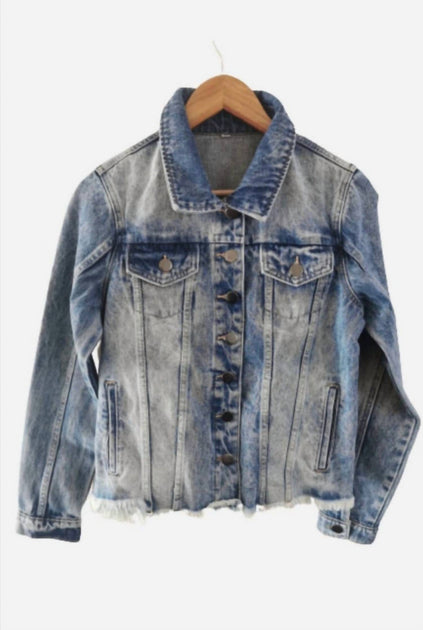 TIANA Women Cherries Denim Jacket In Blue | ShopSimon