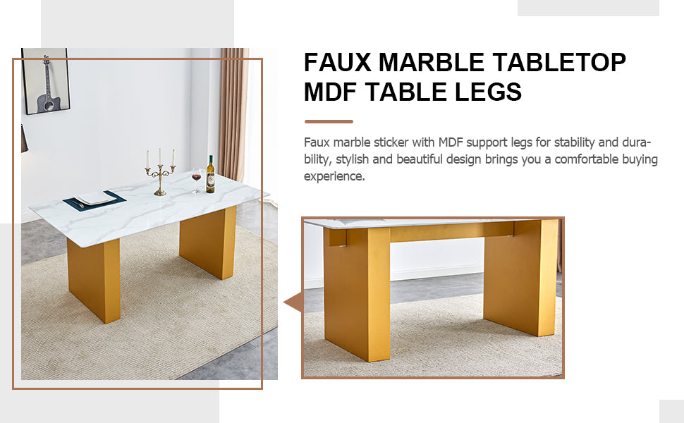 Streamdale Furniture Streamdale Large modern rectangular table with 0.4 ...