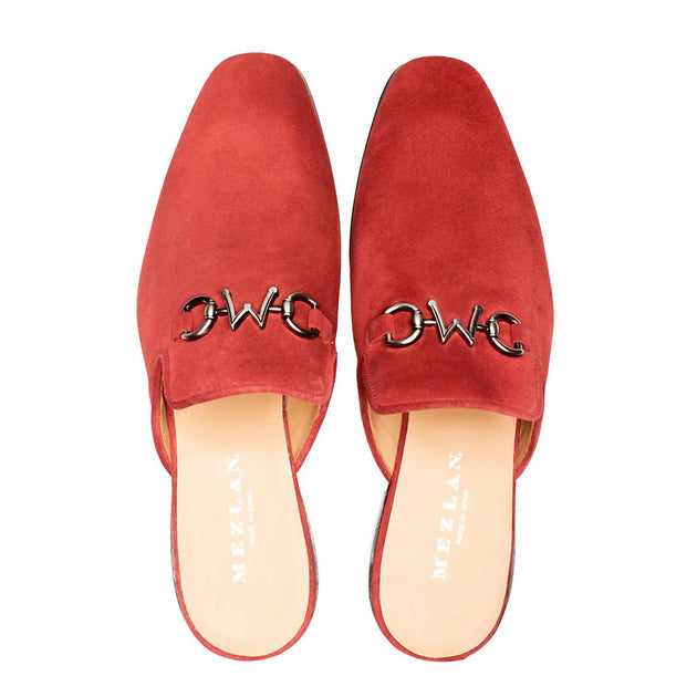 Mezlan Men's Icon Slip On Mule Suede In Red | ShopSimon
