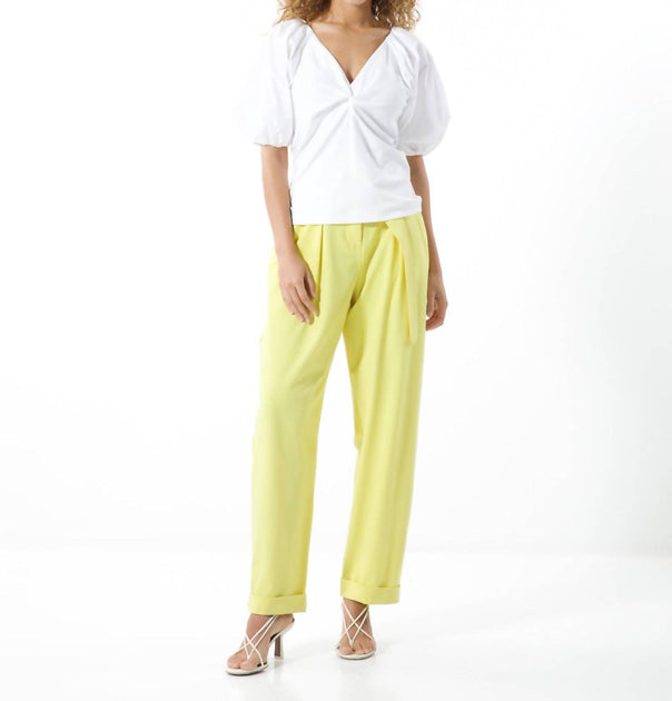 TANYA TAYLOR Romy Top In Optic White | ShopSimon