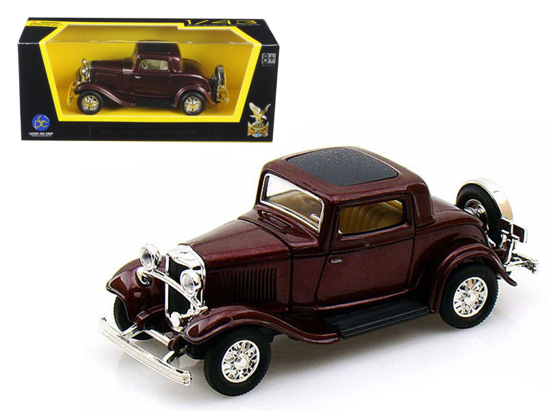 Road Signature 1932 Ford 3-window Coupe Burgundy 1/43 Diecast Model Car ...