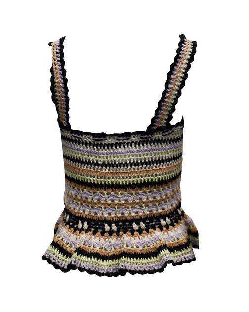 Ulla Johnson Zita Crochet Top In Multicolor Cotton | ShopSimon