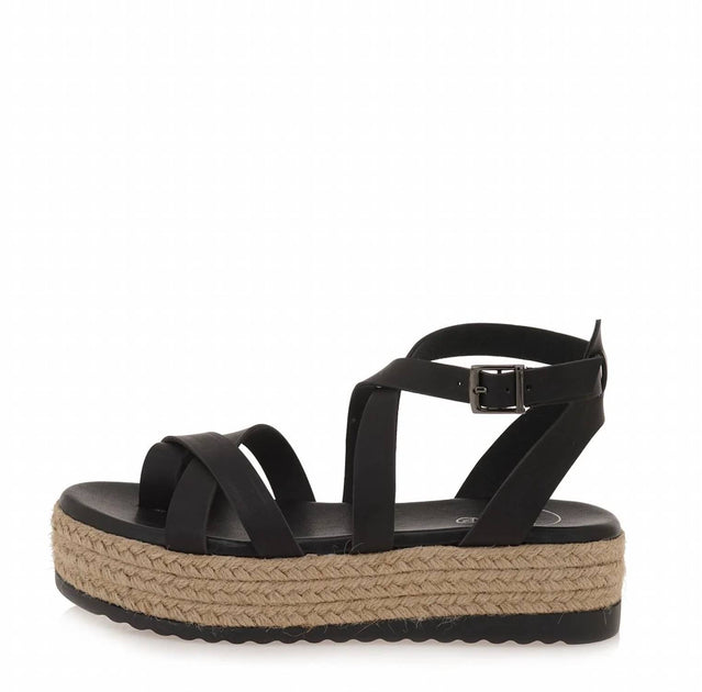 KB SHOES Women's Ankle Wrap Sandals In Black | ShopSimon