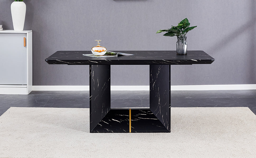 Streamdale Furniture Streamdale Modern Marbled MDF Dining Table | ShopSimon