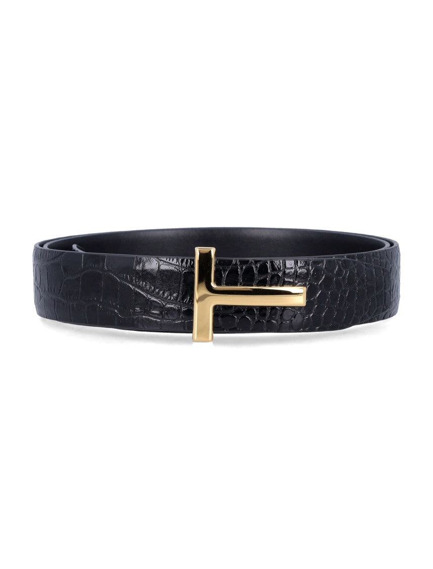 Tom Ford T 30 Belt Crocco T Gold | ShopSimon