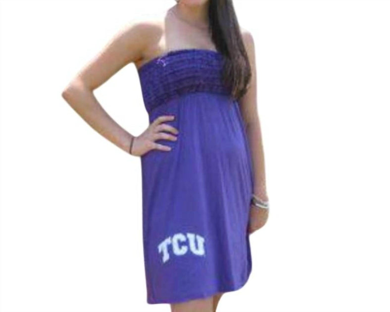 Livy Lu Tcu Logo Ruffle Dress In Purple | ShopSimon