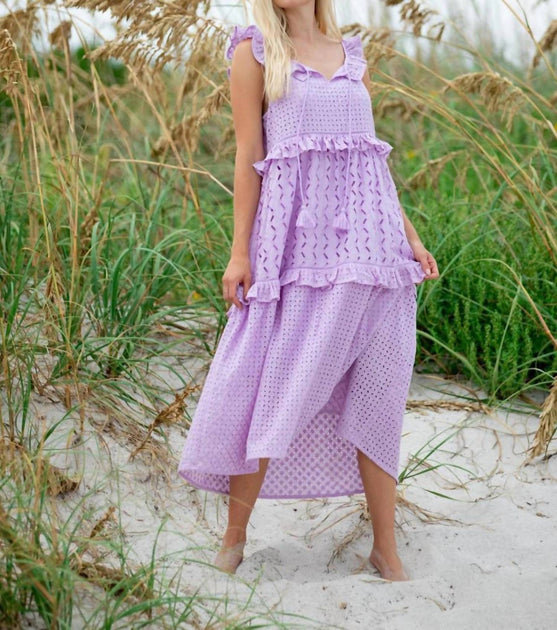 Bindu Dominique Lace Dress In Purple | ShopSimon