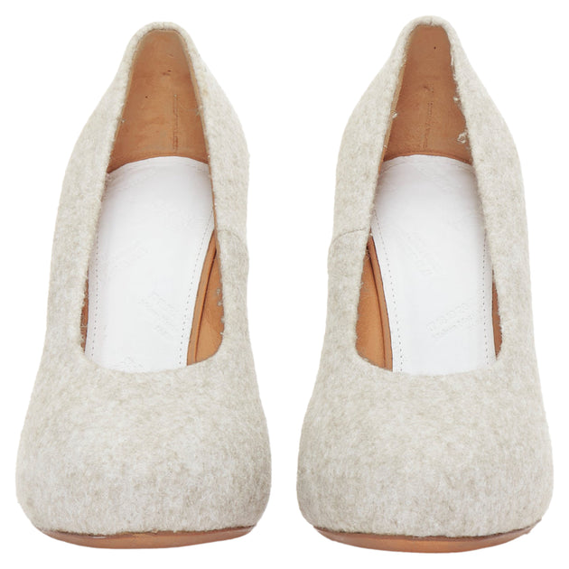 Maison Margiela Wool Felt Convex Sole High Heel Pumps | ShopSimon